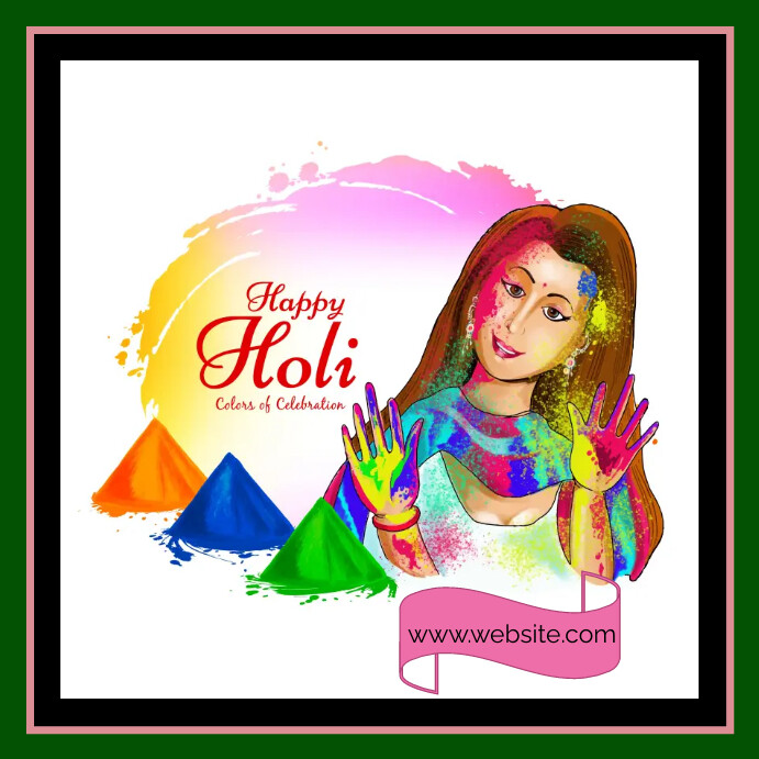 Happy Holi Celebration Post Template | PosterMyWall