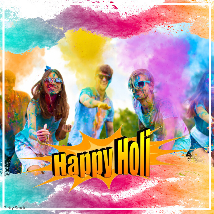 Happy Holi Colorful festival Template | PosterMyWall
