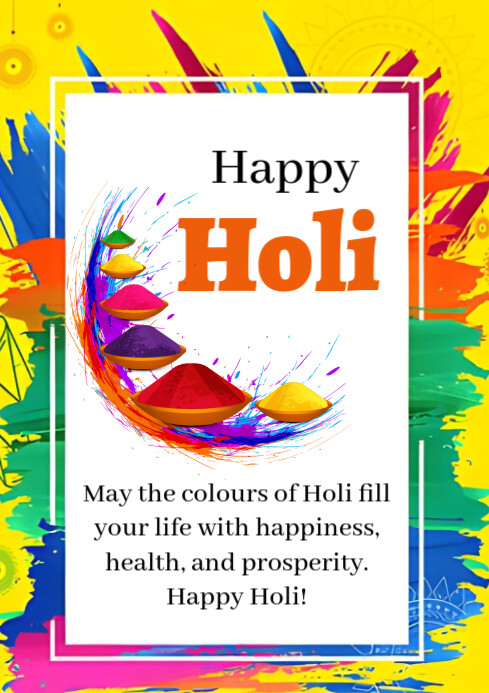 Copy of Happy Holi Day A4 | PosterMyWall