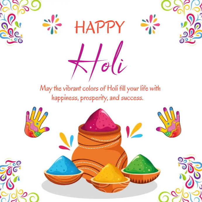 Happy Holi festival Instagram Post Template | PosterMyWall