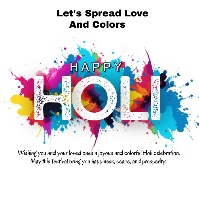 Happy holi festival Instagram post Template | PosterMyWall