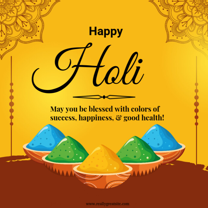 Plantilla de Happy Holi Instagram post | PosterMyWall