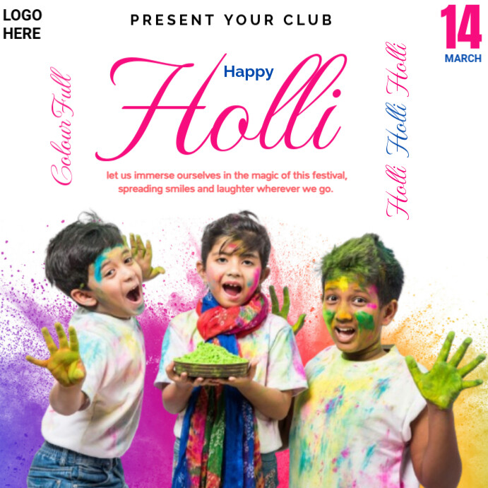 Happy Holi Instagram Post Template | PosterMyWall
