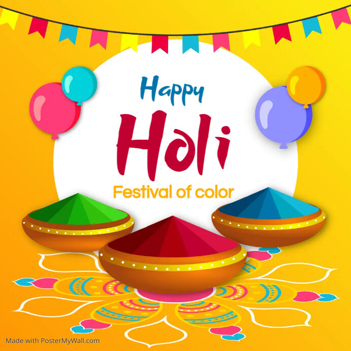 Happy Holi Instagram Post. Template | PosterMyWall