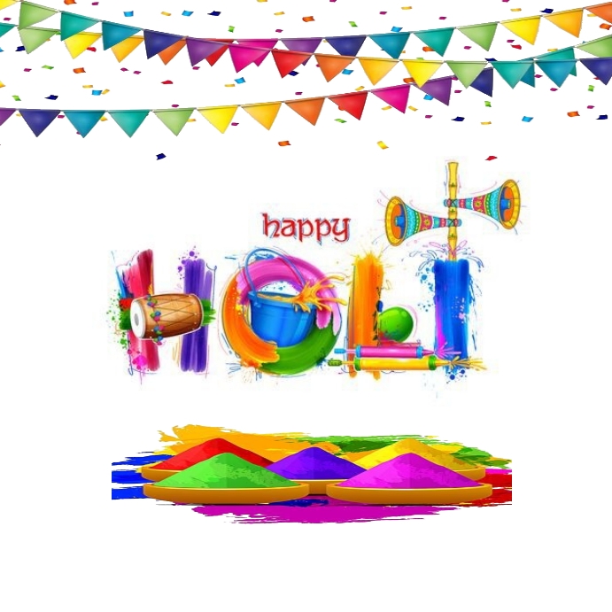 happy holi instagram template post | PosterMyWall