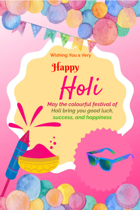 Happy Holi Online Greeting Cards Template | PosterMyWall