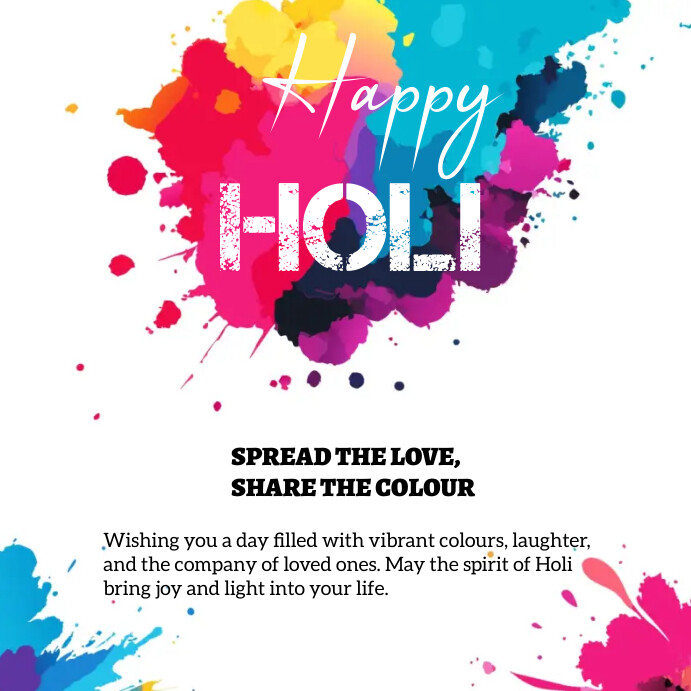 Happy Holi online greetings cards Template | PosterMyWall