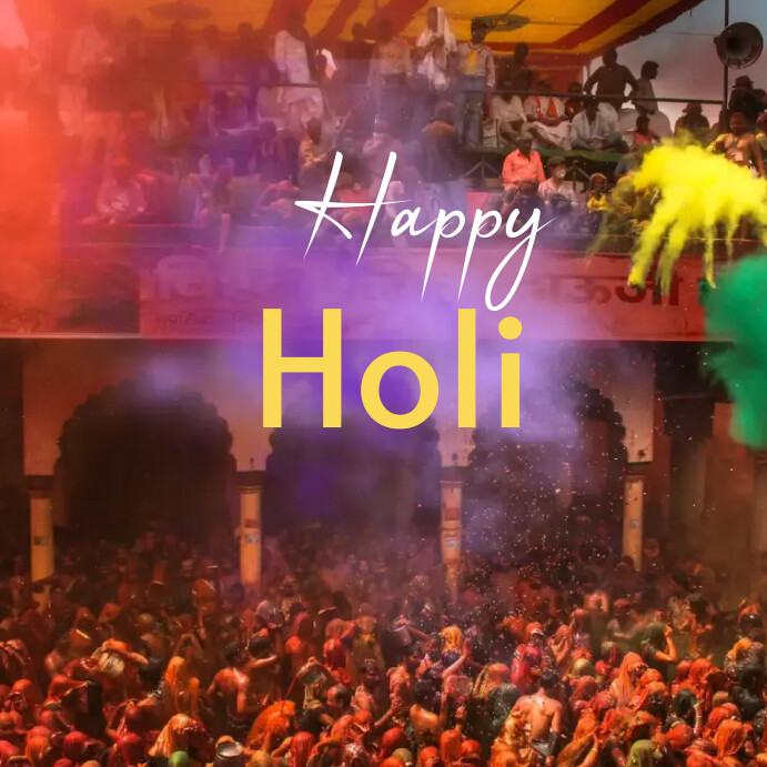 Happy Holi online greetings cards Template | PosterMyWall