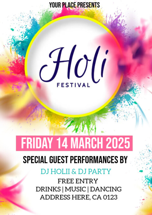 Copy of Happy Holi Post A4 | PosterMyWall