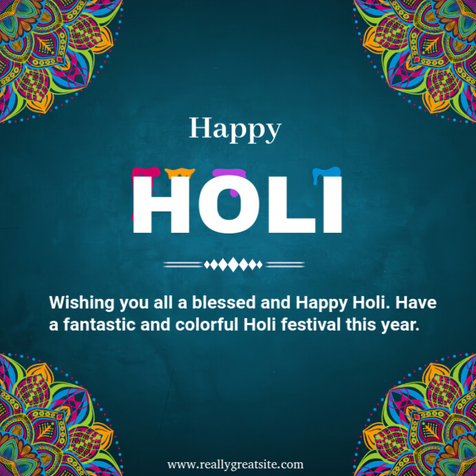 Happy Holi Post Template | PosterMyWall
