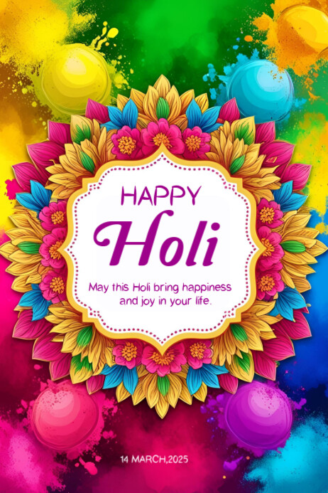 Happy Holi template 2025 | PosterMyWall