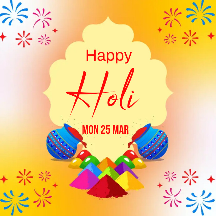 Happy Holi Template Instagram Post | PosterMyWall