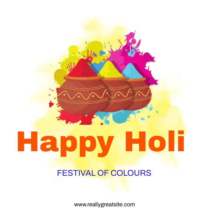 Happy Holi Template Instagram Post | PosterMyWall