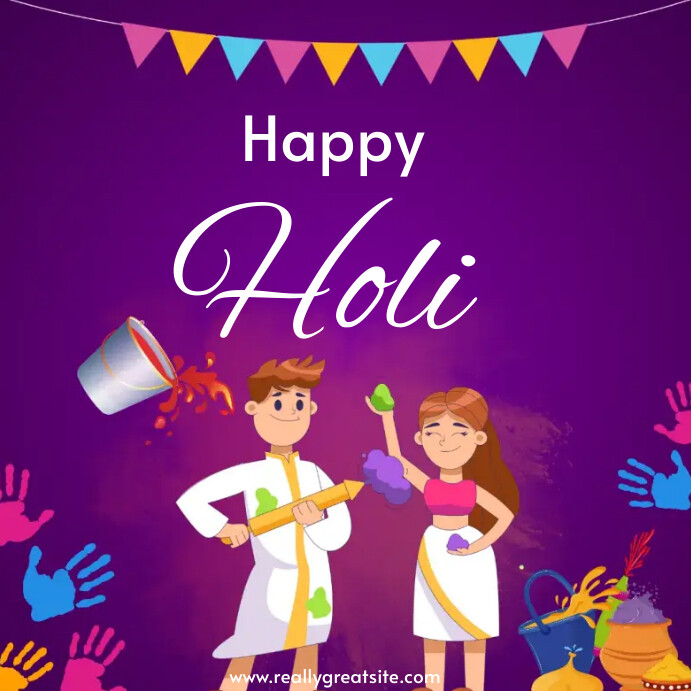 Happy Holi Templates Online Greeting Card | PosterMyWall