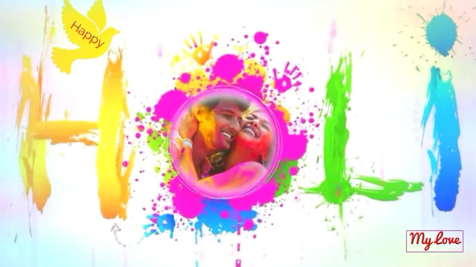 Happy Holi wishes Animated Template | PosterMyWall