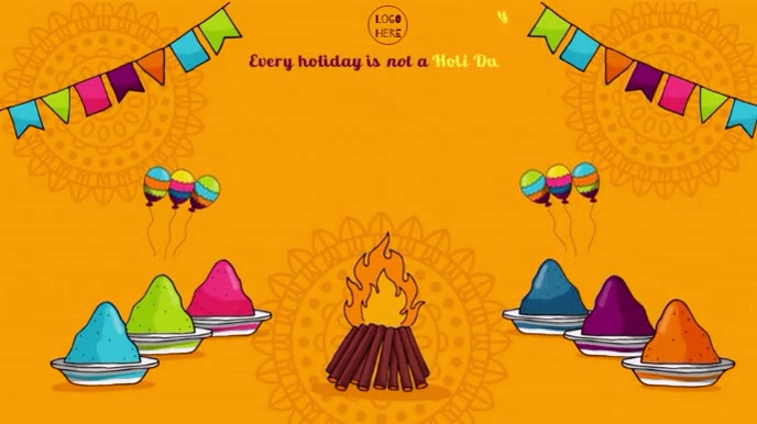 Happy Holi Wishes Animation video Template | PosterMyWall