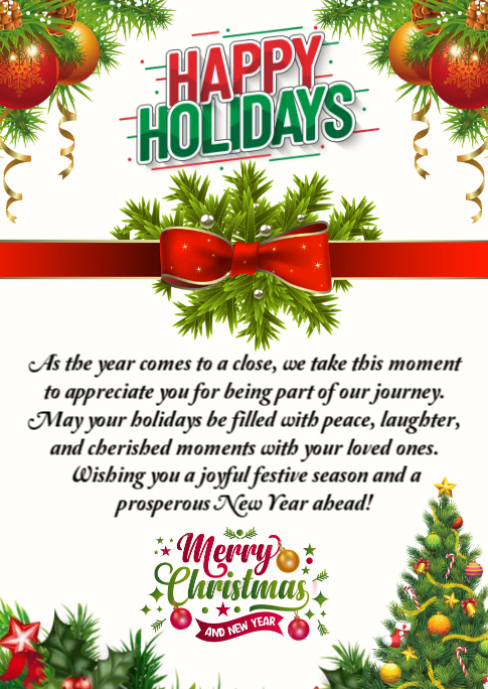 Happy Holiday Message Ad Template | PosterMyWall