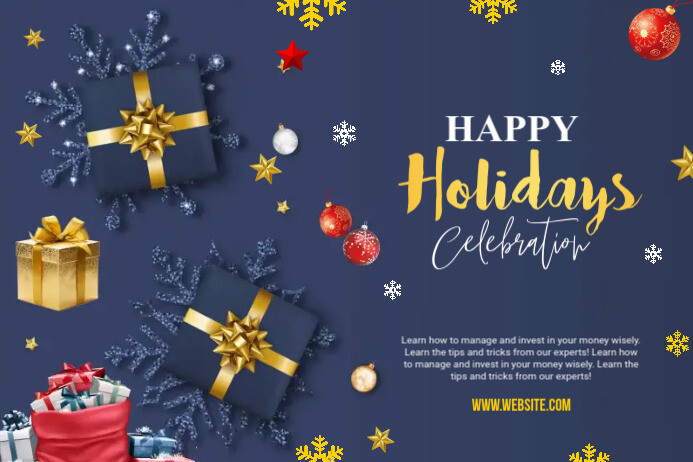 Happy Holidays Banner 4X6 Template | PosterMyWall