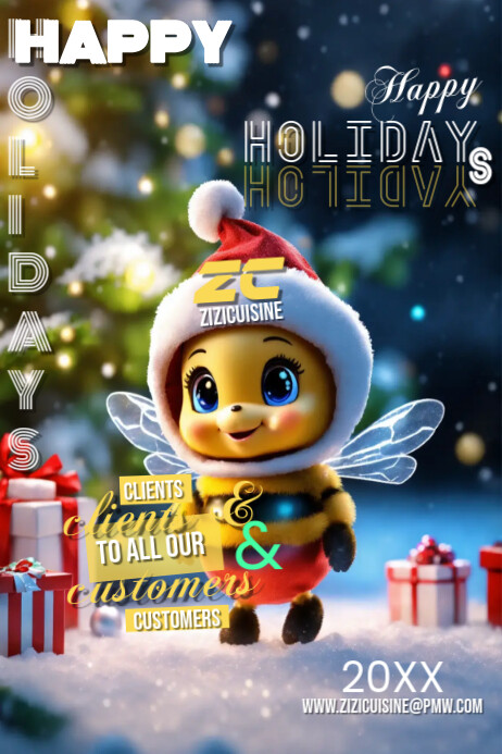 Happy Holidays Card Poster Template | PosterMyWall