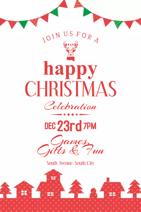 Happy Holidays Celebration Invitation Template | PosterMyWall