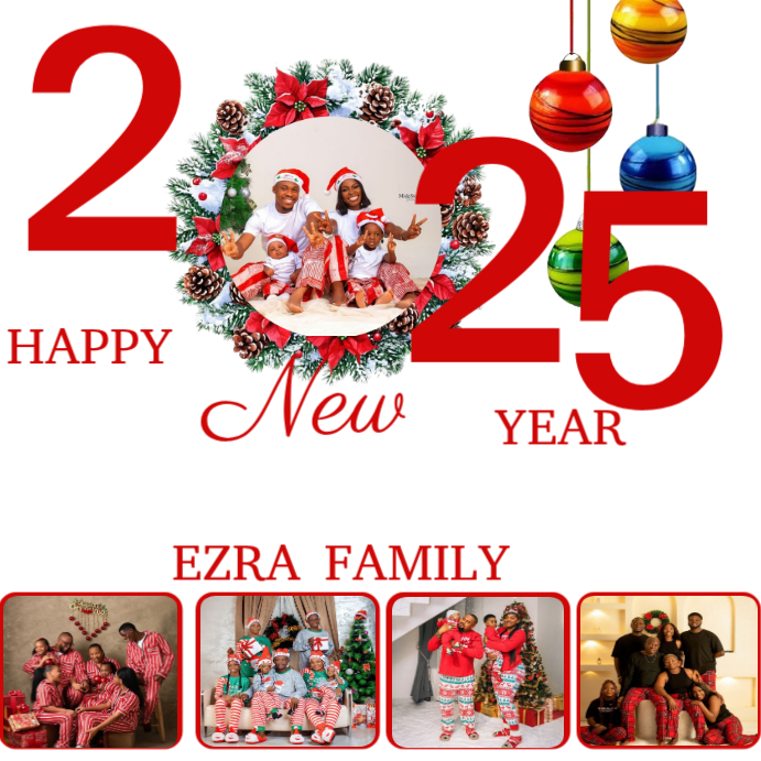 Happy holidays Family photo collage flyer Template | PosterMyWall