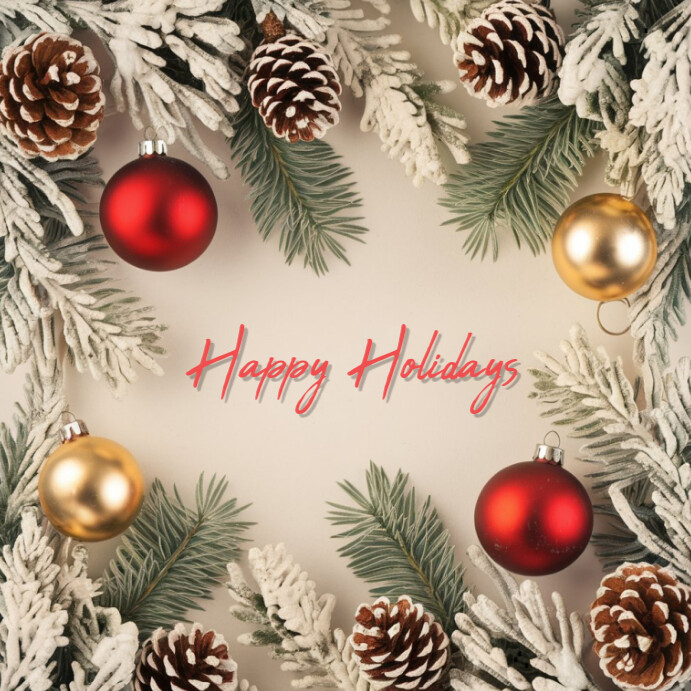 happy holidays Instagram post Template | PosterMyWall