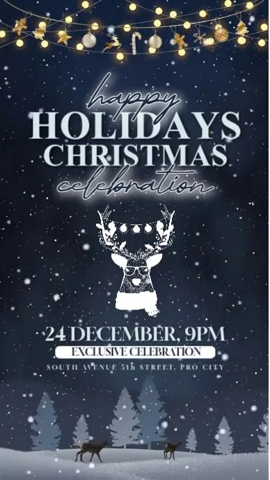 Happy Holidays Invitation Template | PosterMyWall