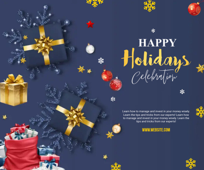 Happy Holidays Large Rectangle Template | PosterMyWall