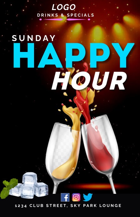 Plantilla de Happy Hour de | PosterMyWall
