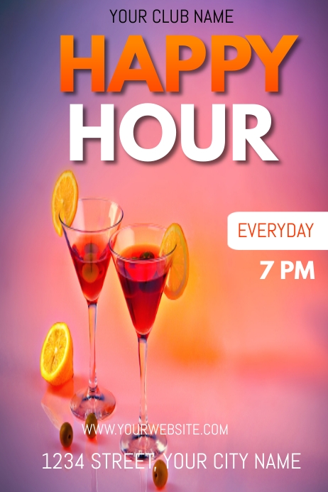 Happy Hour, Cocktails Template | PosterMyWall