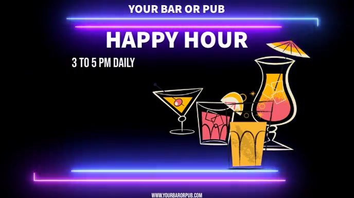 HAPPY HOUR (Horizontal Version)) Template | PosterMyWall