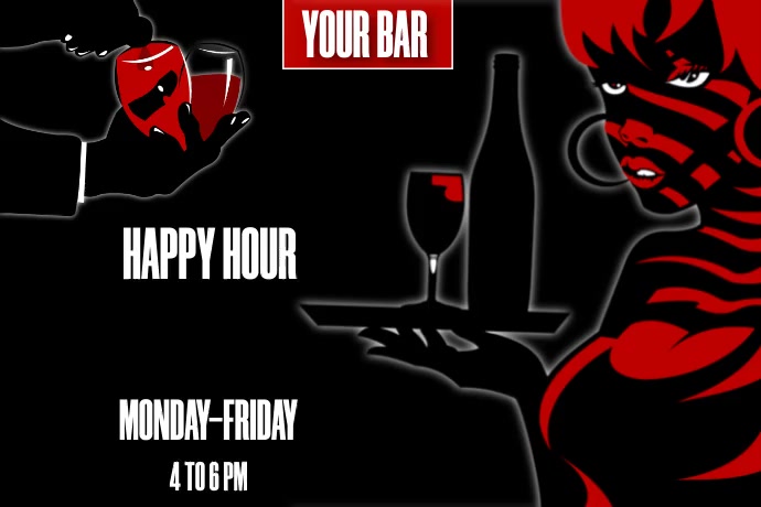 HAPPY HOUR (With Chill Music) Template | PosterMyWall