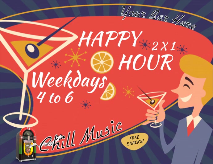 Copy of HAPPY HOUR (With optional chill music) | PosterMyWall