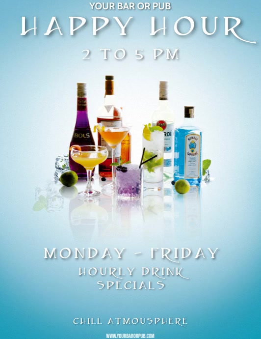 HAPPY HOUR (WITH OPTIONAL CHILL MUSIC) Template | PosterMyWall