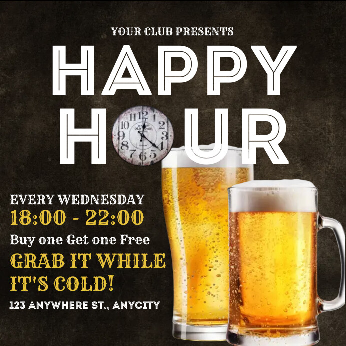 Happy Hour Ads Template | PosterMyWall