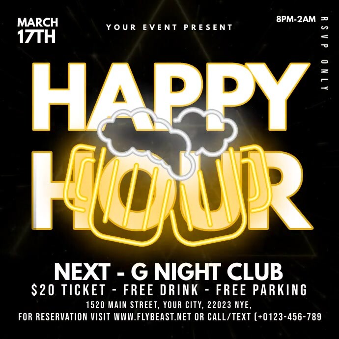 Happy Hour Ads Template | PosterMyWall