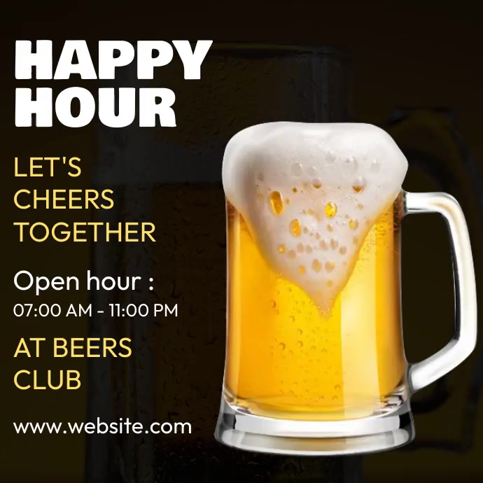 Happy Hour Ads Templat | PosterMyWall