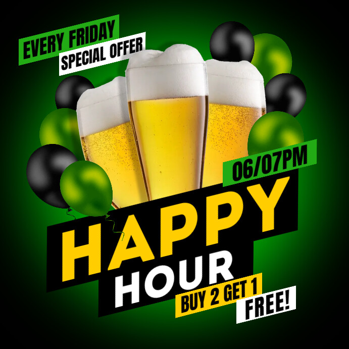 HAPPY HOUR BANNER Template | PosterMyWall