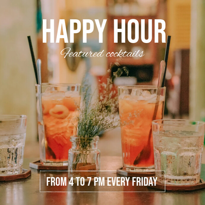 happy hour bar Template | PosterMyWall