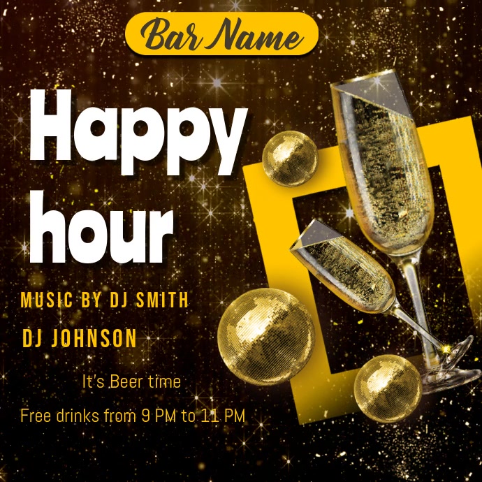 happy hour bar event Template | PosterMyWall
