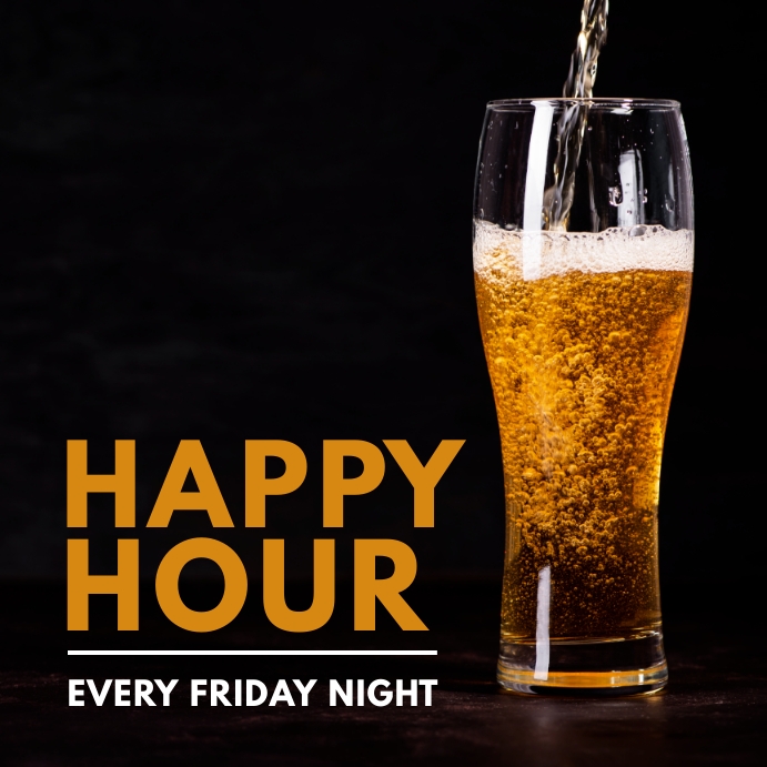 Happy hour bar flyers Template | PosterMyWall