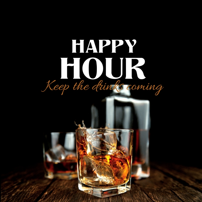Happy hour bar flyers Template | PosterMyWall