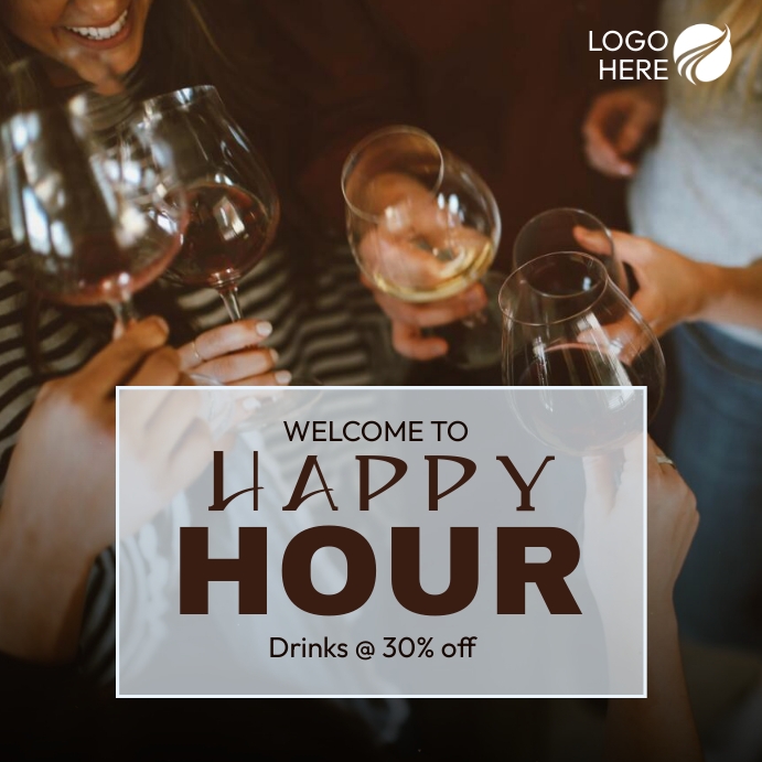 Happy hour bar template | PosterMyWall