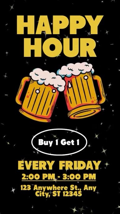 Happy Hour Beer Ads Template | PosterMyWall