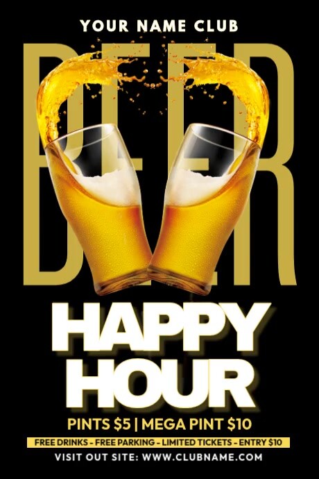 Happy Hour Beer Template | PosterMyWall