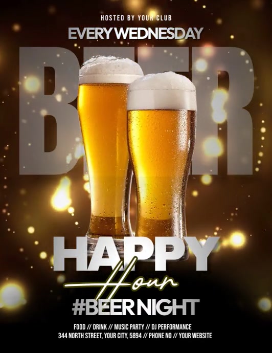 Copy of Happy Hour Beer | PosterMyWall