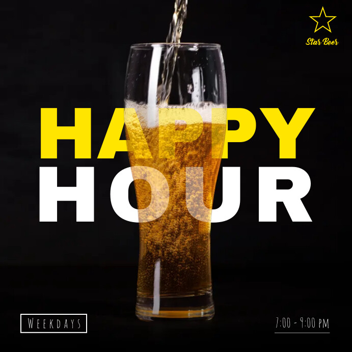 Plantilla de Happy Hour Beer | PosterMyWall