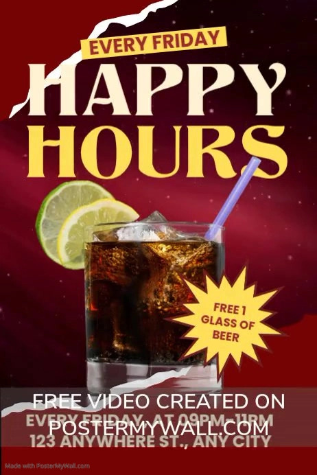 Happy Hour Beer Flyer Template | PosterMyWall