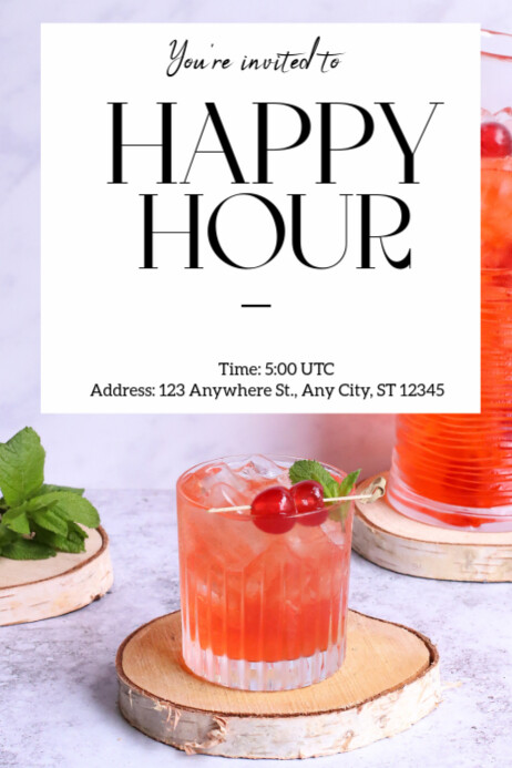 Happy Hour Beer Invitation Drink Party Template | PosterMyWall