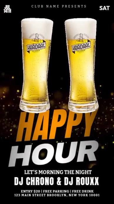 Plantilla de Happy Hour Beer Night Ads | PosterMyWall